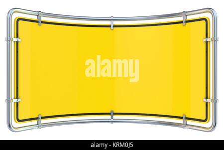 Blank warning sign. Bended 3D Stock Photo - Alamy