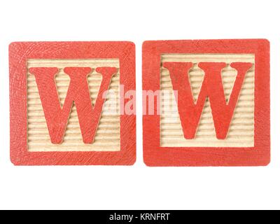 Paper cut letter W. Old newspaper magazine cutouts on white background ...