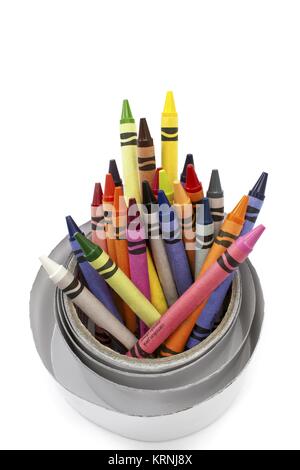 cropped image of colorful crayons Stock Photo - Alamy