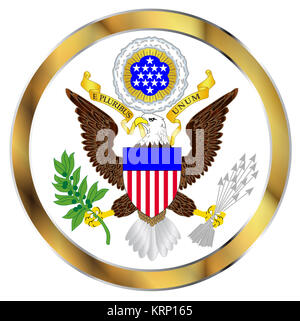 Gold Great Seal of the United States American eagle design with bald ...