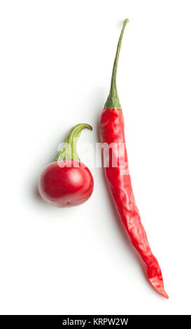 Ripe red round peppers isolated on white background. Fresh vegetables ...