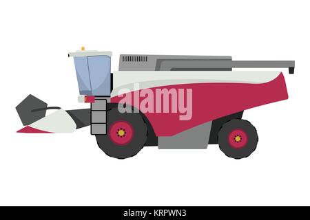 Modern red combine harvester on a white background Stock Vector Image ...
