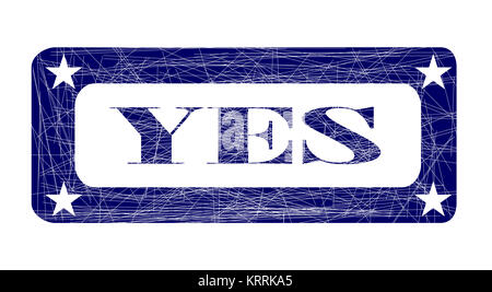Yes blue grunge stamp Stock Photo - Alamy