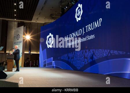 President Donald Trump speaks during a news conference at Mar-a-Lago ...