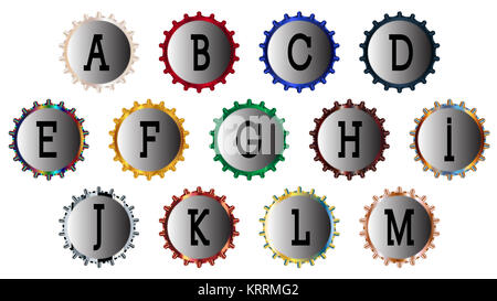 Metal Bottle Cap Alphabet N-Z Stock Photo - Alamy