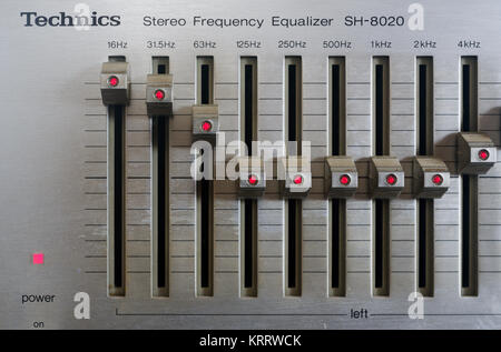A vintage Technics 12 band graphic equaliser Stock Photo - Alamy