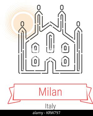 Emblem of Milan. City of Italy. Vector illustration Stock Vector Image ...