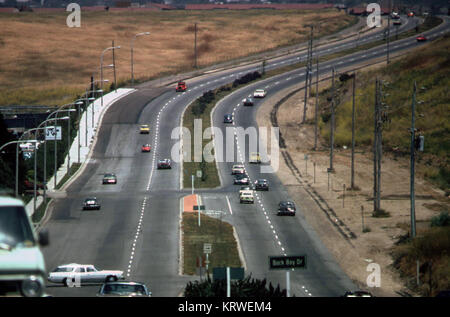 1970s traffic on a highway near Newport Beach California Stock Photo ...