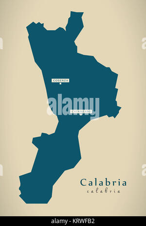 Map of Calabria Stock Photo - Alamy