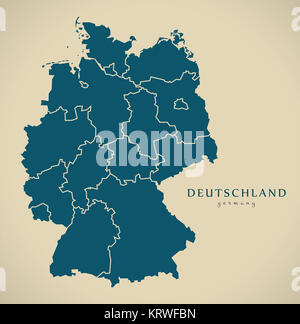 map of germany - federal states and counties Stock Photo - Alamy