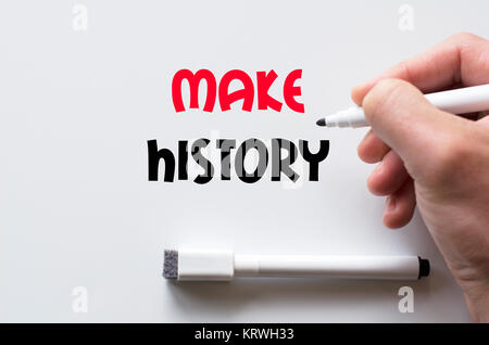Make history written on whiteboard Stock Photo - Alamy