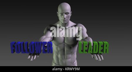 Follower or Leader as a Versus Choice of Different Belief Stock Photo ...