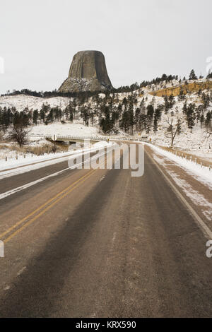 Road Entrance Devils Tower Wyoming Winter Snow Stock Photo - Alamy