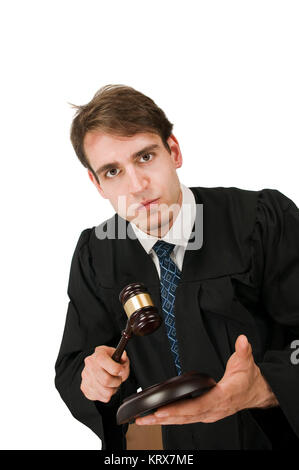 A serious male judge isolated on white background Stock Photo - Alamy