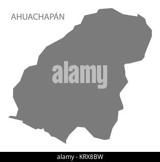Shape of Ahuachapán, department of El Salvador, with its capital ...