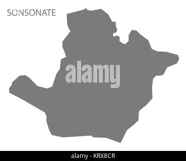 Shape of Sonsonate, department of El Salvador, with its capital ...