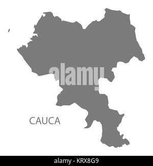 Area of Cauca, department of Colombia, isolated on a solid background ...