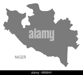 Area of Niger, state of Nigeria, isolated on a solid background in a ...