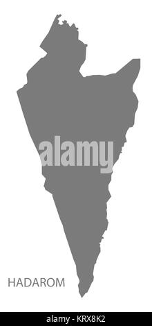 Area of HaDarom, district of Israel, isolated on a solid background in ...