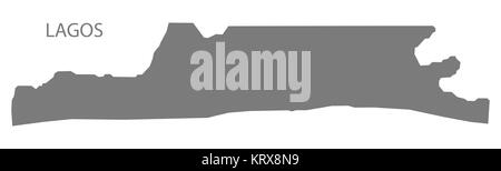 Area of Lagos, state of Nigeria, isolated on a solid background in a ...