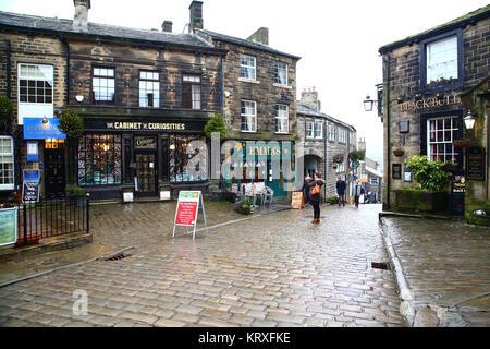Howarth cobbled street, Howarth Yorkshire UK Stock Photo - Alamy