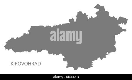 Area of Kirovohrad, region of Ukraine, isolated on a solid background ...