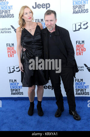 Tim Roth, Nikki Butler attend the 2017 Film Independent Spirit Awards ...