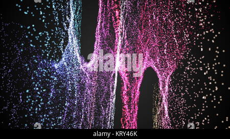 rendering background with twisted particle strings. Dark digital abstract Stock Photo - Alamy