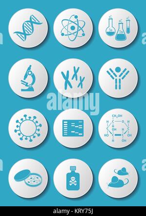 Biology science icons Stock Photo - Alamy
