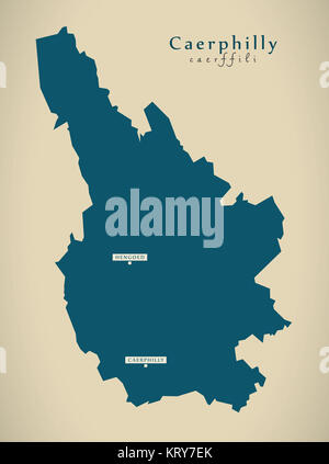 Caerphilly, region of Wales - Great Britain. Diagram showing the ...