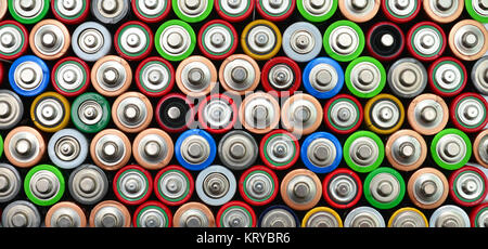 Used batteries top view Stock Photo - Alamy