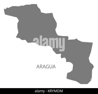 Area of Aragua, state of Venezuela, isolated on a solid background in a ...