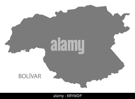 Area of Bolívar, state of Venezuela, isolated on a solid background in ...