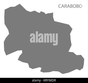 Area of Carabobo, state of Venezuela, isolated on a solid background in ...