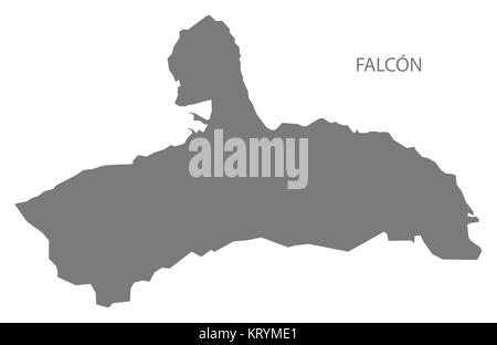 Area of Falcón, state of Venezuela, isolated on a solid background in a ...