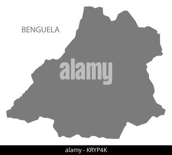 Area of Benguela, province of Angola, isolated on a solid background in ...