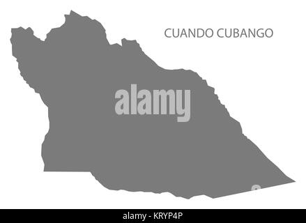 Shape of Cuando Cubango, province of Angola, with its capital isolated ...