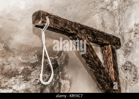 Gallows in Medieval Torture Chamber Stock Photo - Alamy