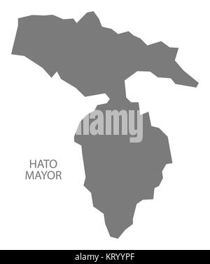 Hato Mayor, province of Dominican Republic. Grayscale elevation map ...