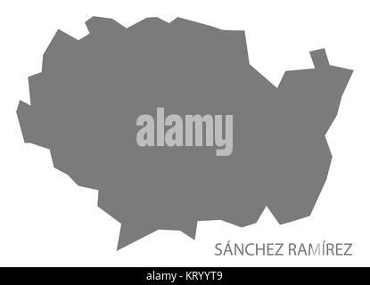 Sanchez Ramirez, province of Dominican Republic. Solid color shape ...