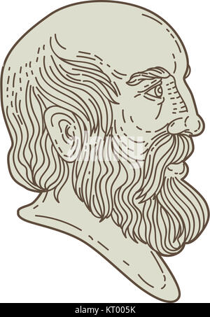 Plato Greek Philosopher Head Mono Line Stock Photo - Alamy