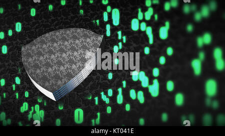 The composition of cybersecurity. Shield with binary code Stock Photo - Alamy