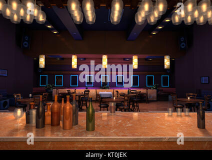 3D Rendering Lounge Bar Stock Photo - Alamy