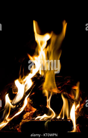 Burning Coke Coals on a Fireplace Stock Photo - Alamy