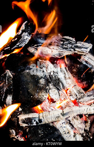 Burning Coke Coals on a Fireplace Stock Photo - Alamy