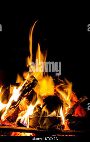 Burning Coke Coals on a Fireplace Stock Photo - Alamy