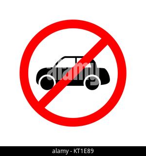 No car allowed prohibition vector icon sign Do not drive symbol, no ...