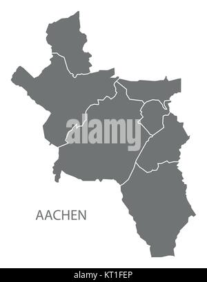 Modern City Map - Aachen city of Germany with boroughs and titles DE ...