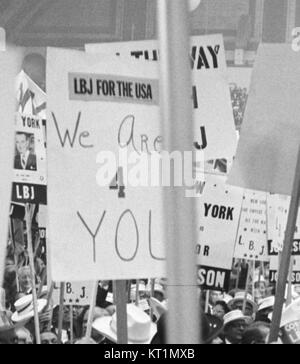 This image captures a scene from the 1964 Democratic National ...