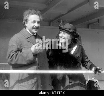 Albert Einstein & wife Elsa during a visit to America in the 1920's ...